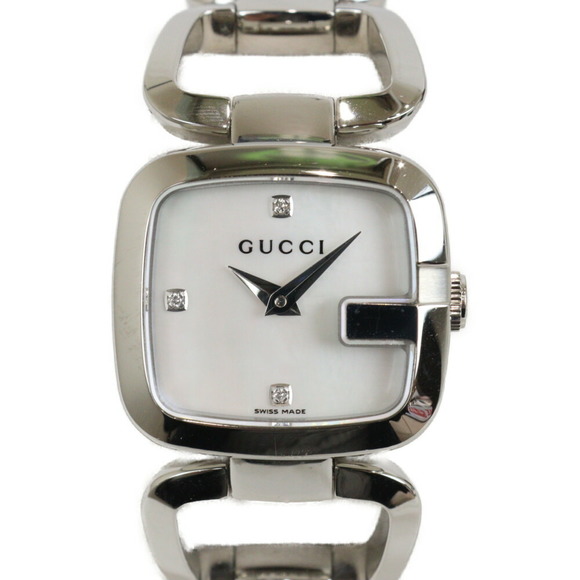 Gucci | Bags | Gucci Gg Quartz Watch 3p Diamond Mother Of Pearl Dial Ss ...